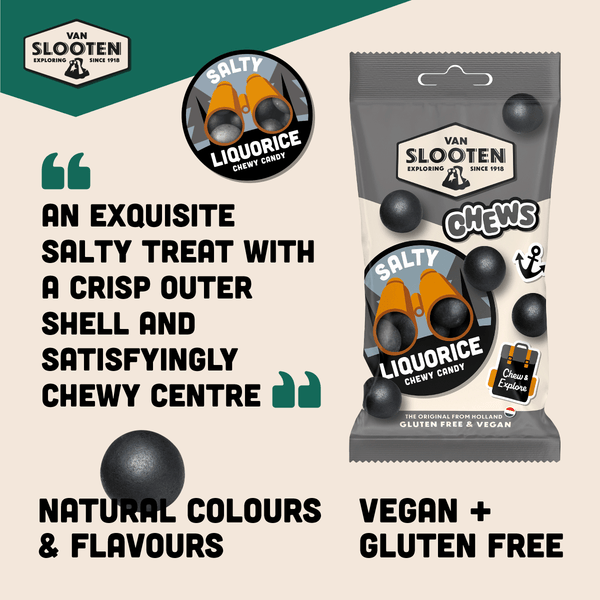 Salty Liquorice Chewy Candy 60g – Van Slooten